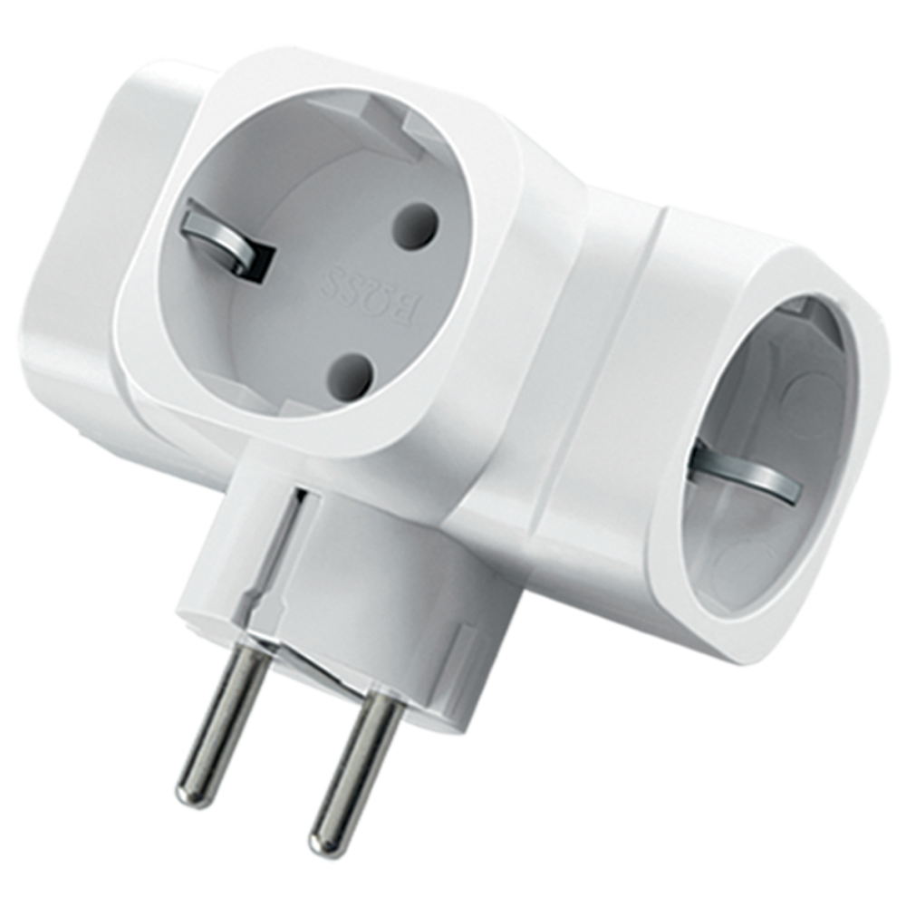 3 Way Socket W Grounded Plug