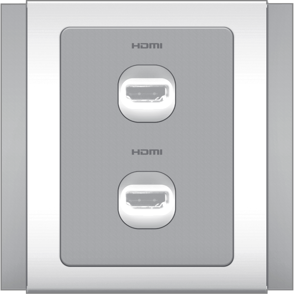 B3000 2 Gang HDMI Outlet (Grey)