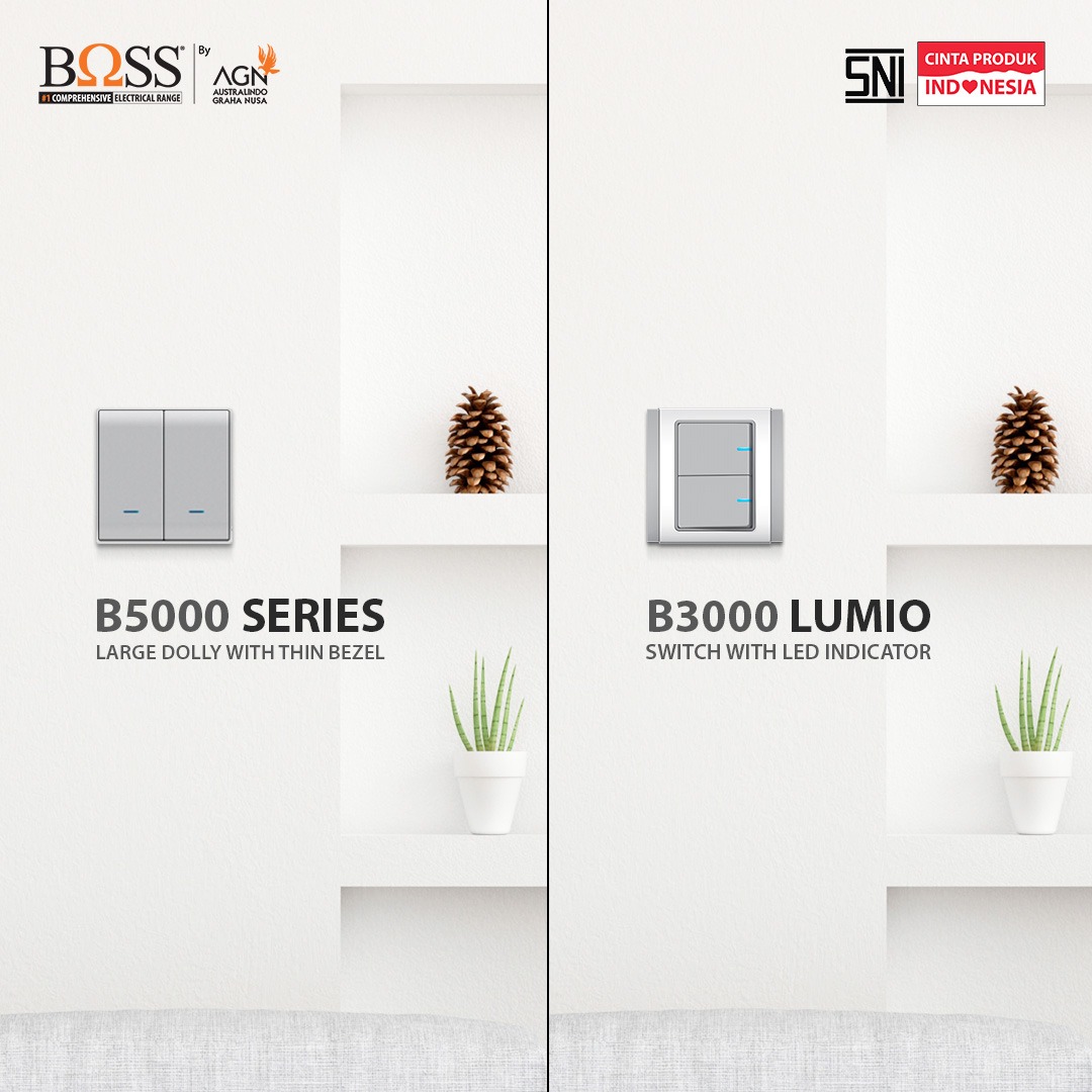 Saklar BOSS dengan tampilan Horizontal dan Vertical