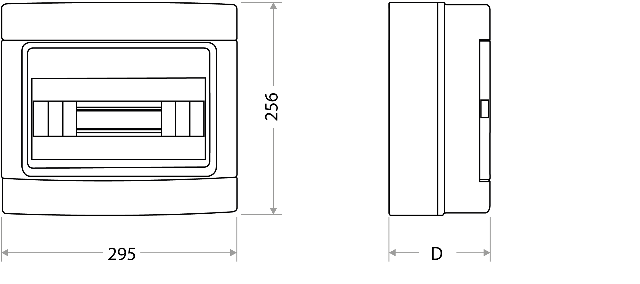 12 gang transparent cover, surface mounting IP56